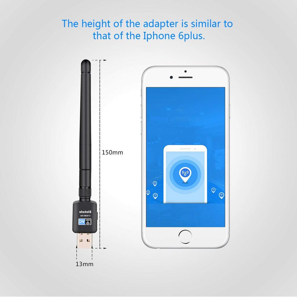 WiFi Adapter Antenna 5GHz 2.4GHz For Windows XP Vista 7 8 8.1 10 Linux ...